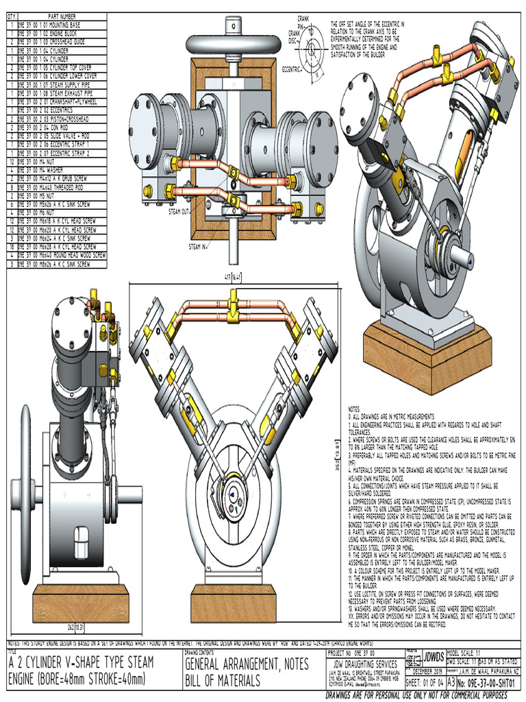 Steam Engine Bill of Materials Guide | PDF | Screw | Engineering Tolerance