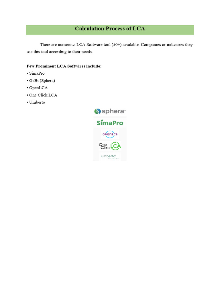 A Calculation Process | PDF | Life Cycle Assessment | Environmental ...