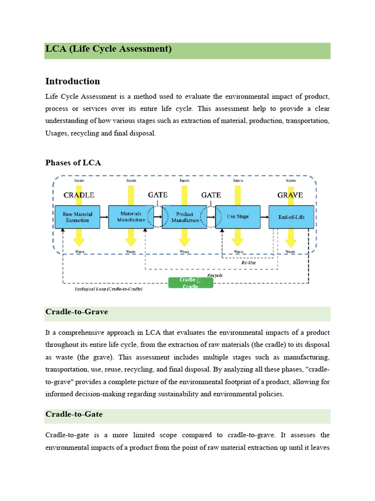 LCA report | PDF | Life Cycle Assessment | Economy And The Environment