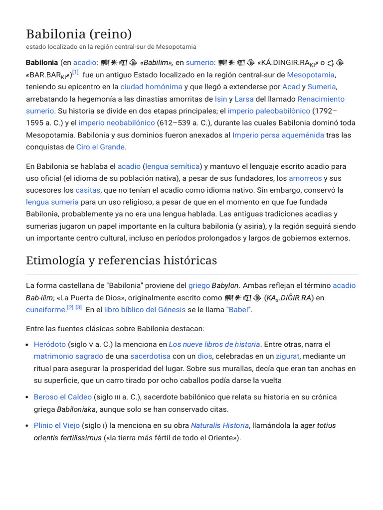 Babilonia (Reino) - Wikipedia, La Enciclopedia Libre | PDF | Babilonia ...