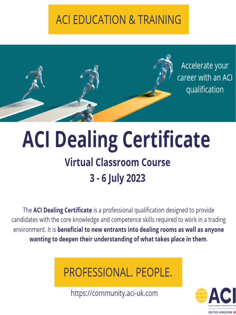 ACI Dealing Certificate Course Overview | PDF | Financial Markets ...