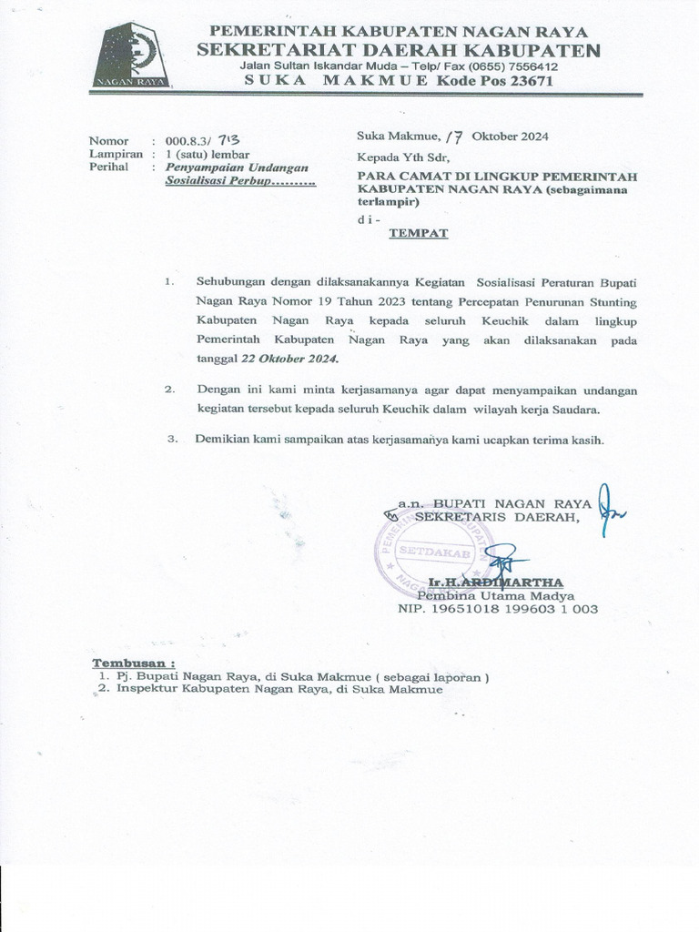 Undangan Sosialisasi Perbup Nagan Raya-1-2 | PDF