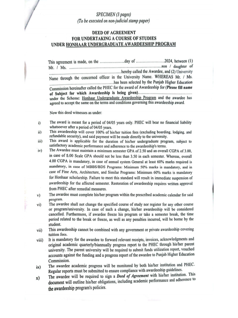 specimen format | PDF