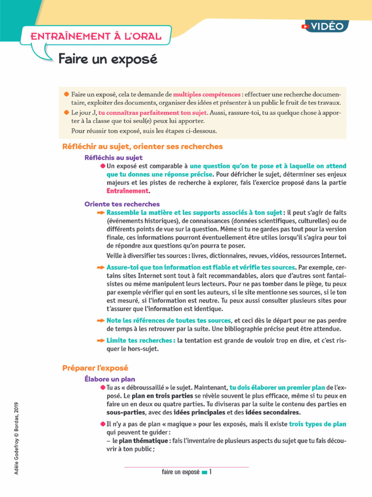 Fiche Oral Expose | PDF