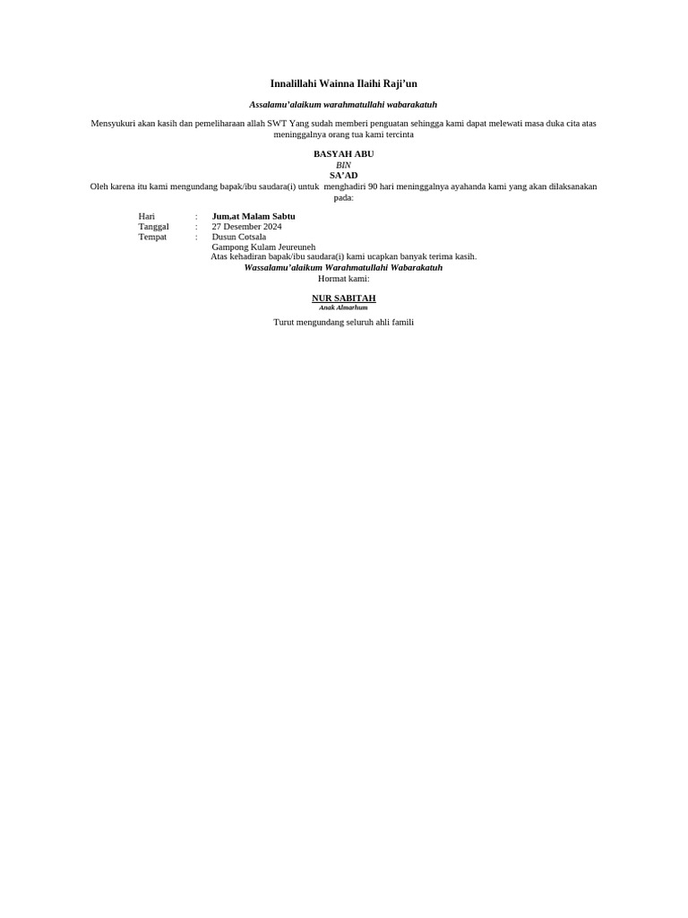 Innalillahi Wainna Ilaihi Raji | PDF