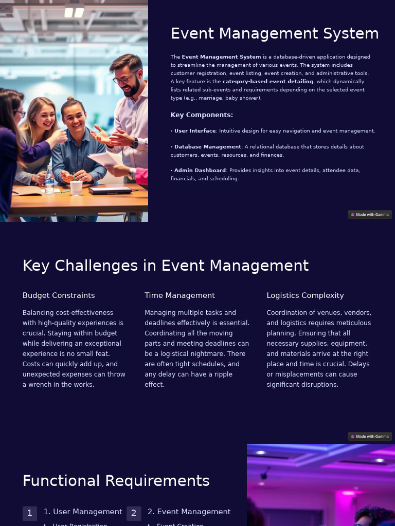 Event Management System | PDF | Databases | Data