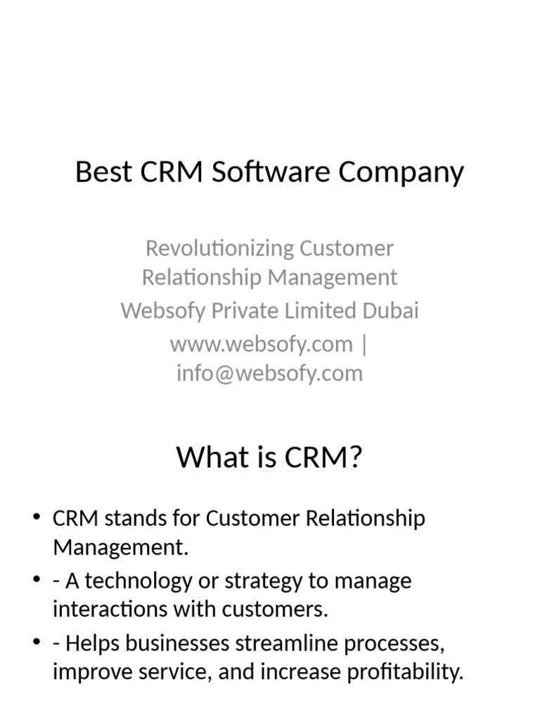 Best CRM Software Company | PDF