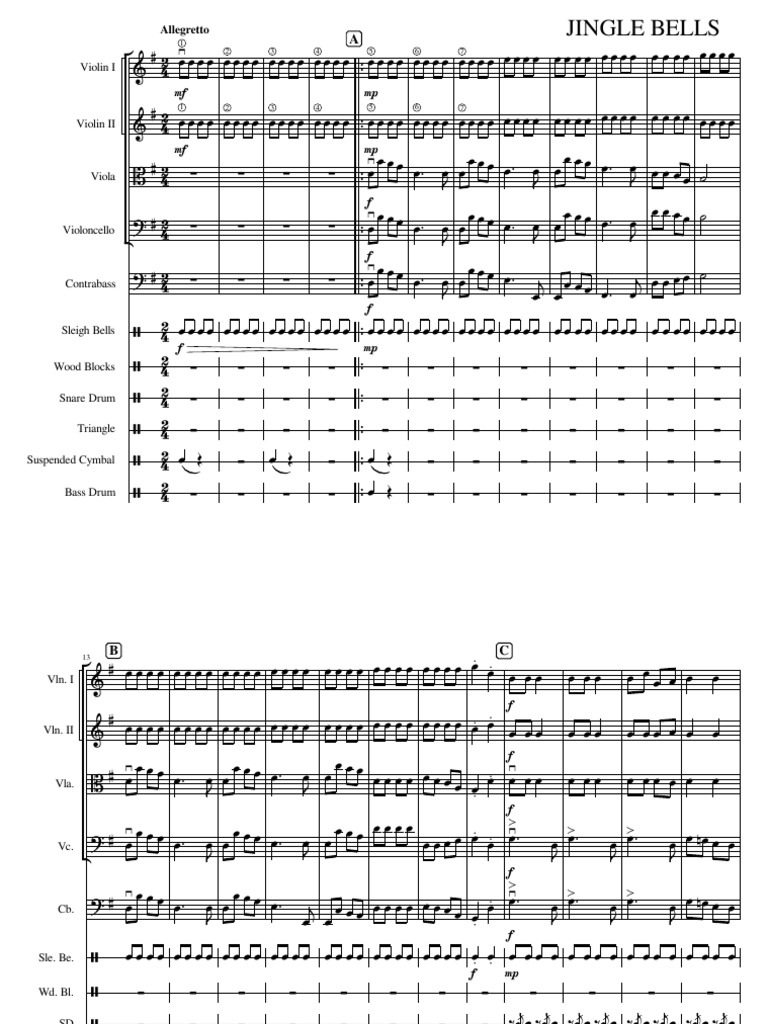 JINGLE_BELLS String Orchestra | PDF | Music Technology | Percussion ...