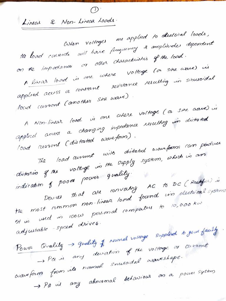 Linear, Nonlinear Load and Power Quality | PDF