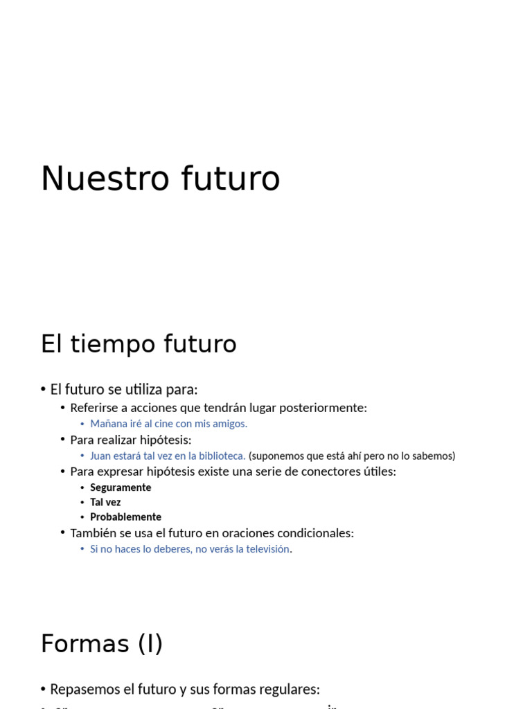 Nuestro - Futuro MEDIOAMBIENTE B1 | PDF | Gramática | Lingüística