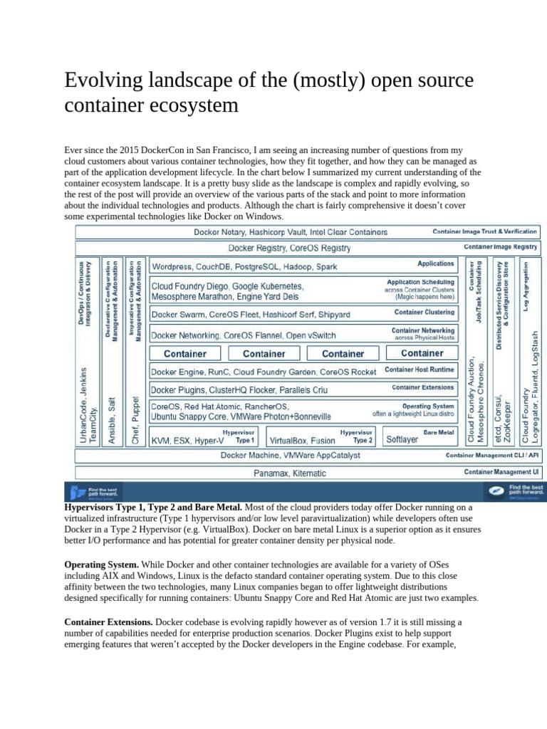 Evolving landscape of the (mostly) open source container ecosystem | PDF | Cloud Computing ...