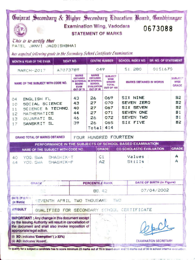 10th Marksheet - Compressed | PDF | Career And Technical Education ...