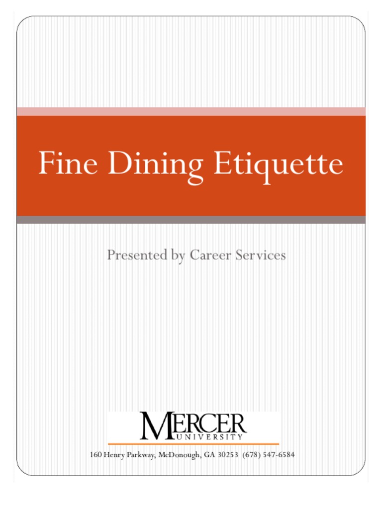 Dining Etiquette Handout | PDF | Job Interview | Spoon