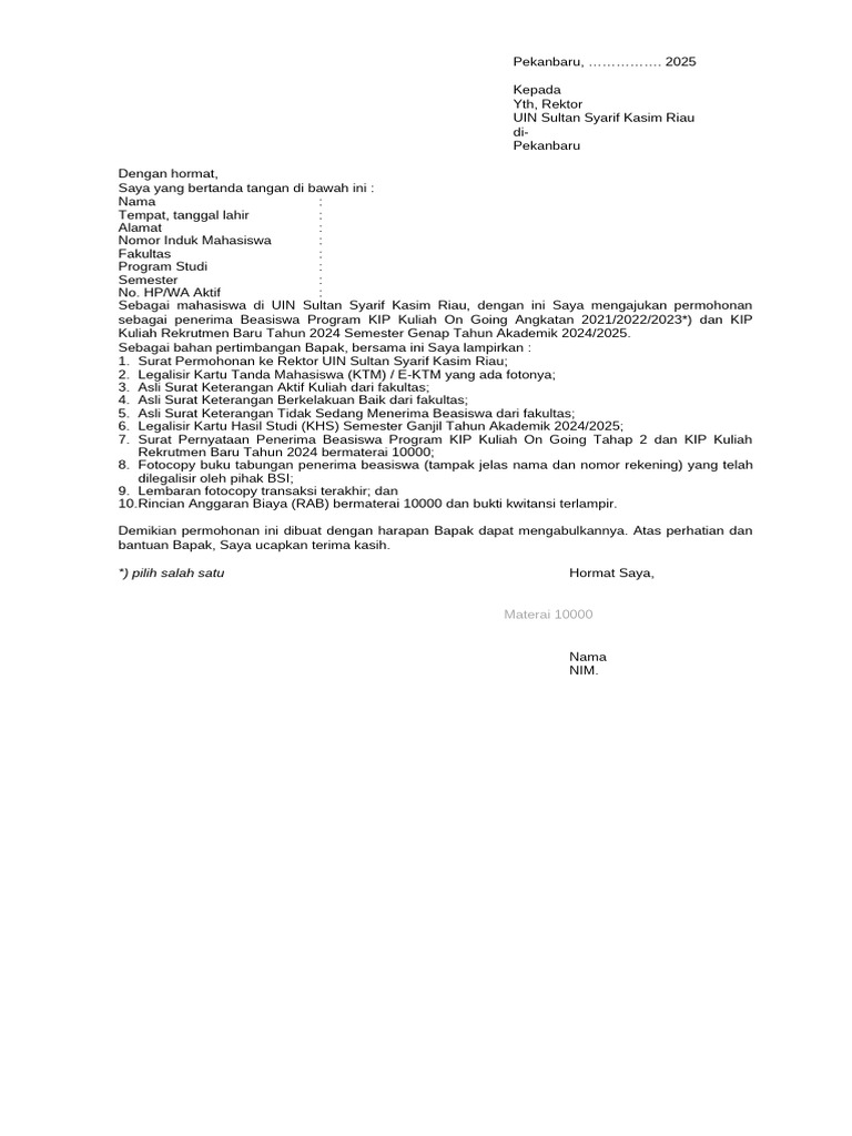 Dokumen LPJ KIP Kuliah On Going Tahap 2 Dan KIP Kuliah Rekrutmen Baru Tahun 2024 | PDF