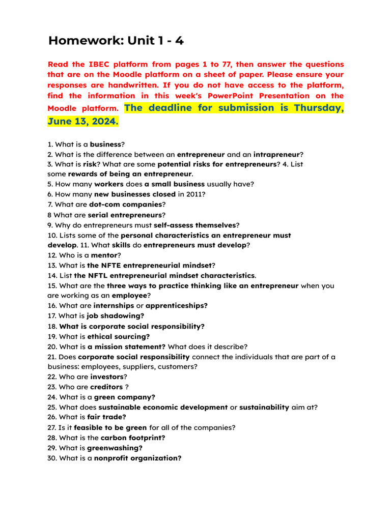 Unit 1 - QUEST Partial Test 1 | PDF