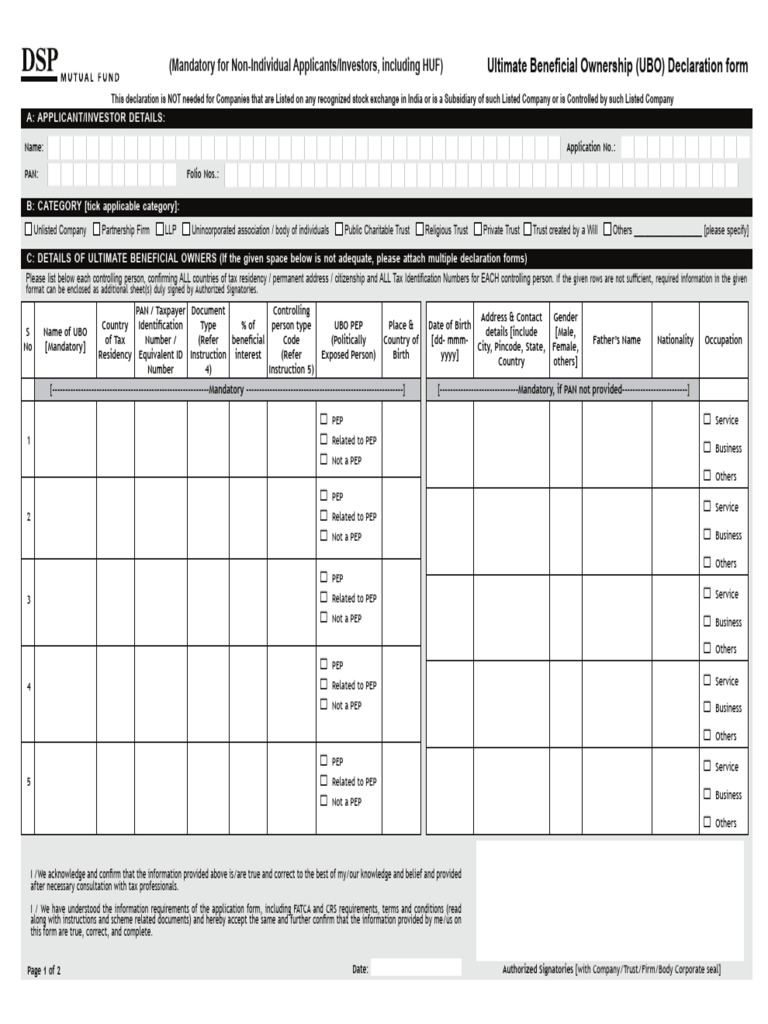 UBO Declaration Form | PDF | Government Finances | Civil Law (Common Law)