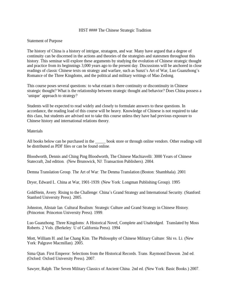 Hist | PDF | The Art Of War | China