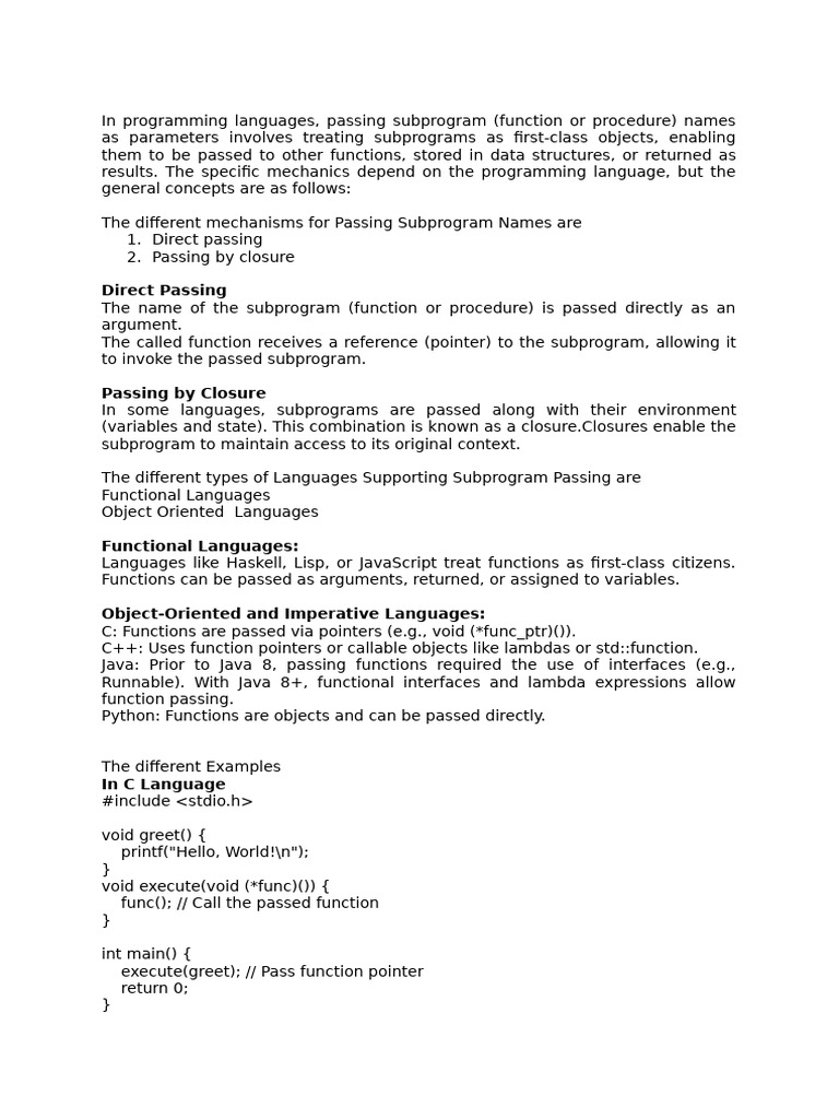 Subprograms and Prolog Goals | PDF | Anonymous Function | Parameter (Computer Programming)