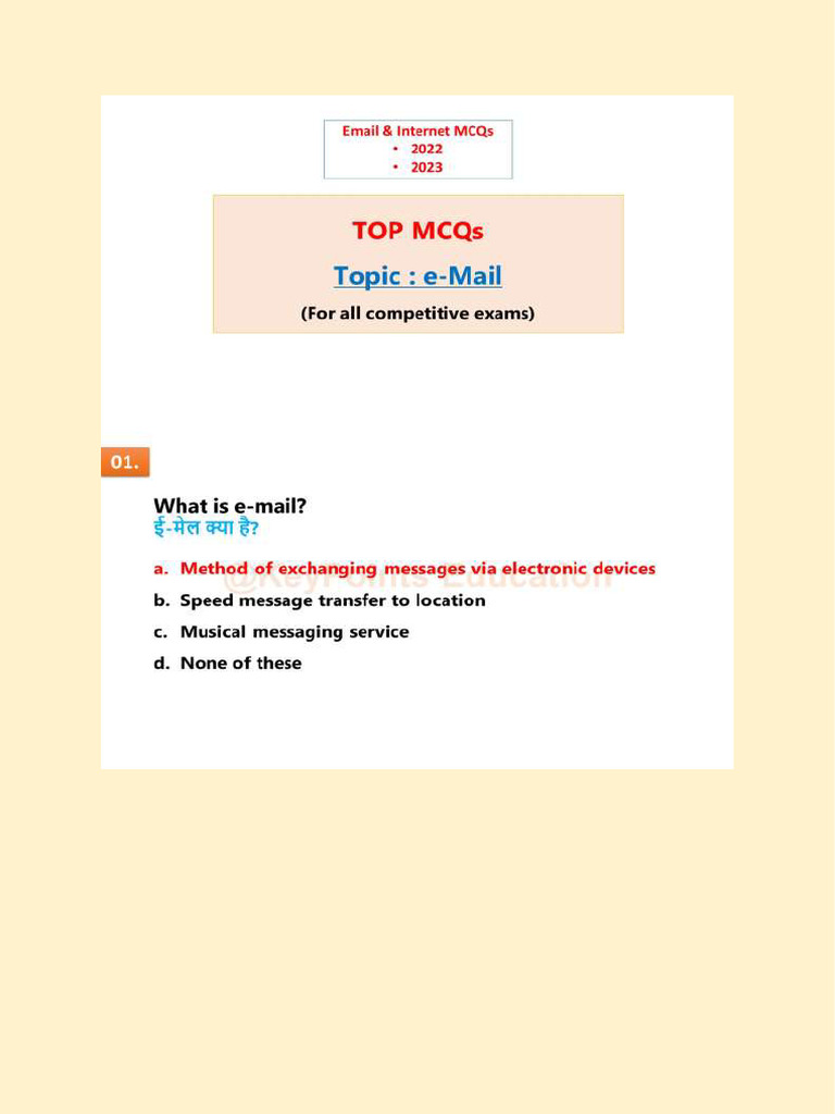Email MCQ PDF | PDF