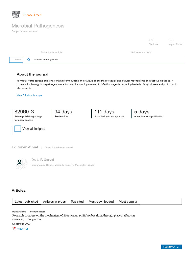 Microbial Pathogenesis - Journal - ScienceDirect - Com by Elsevier ...