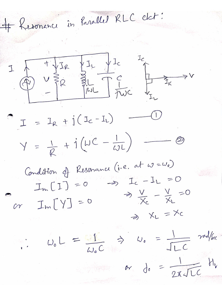 Resonance in Parallel RLC CKT | PDF
