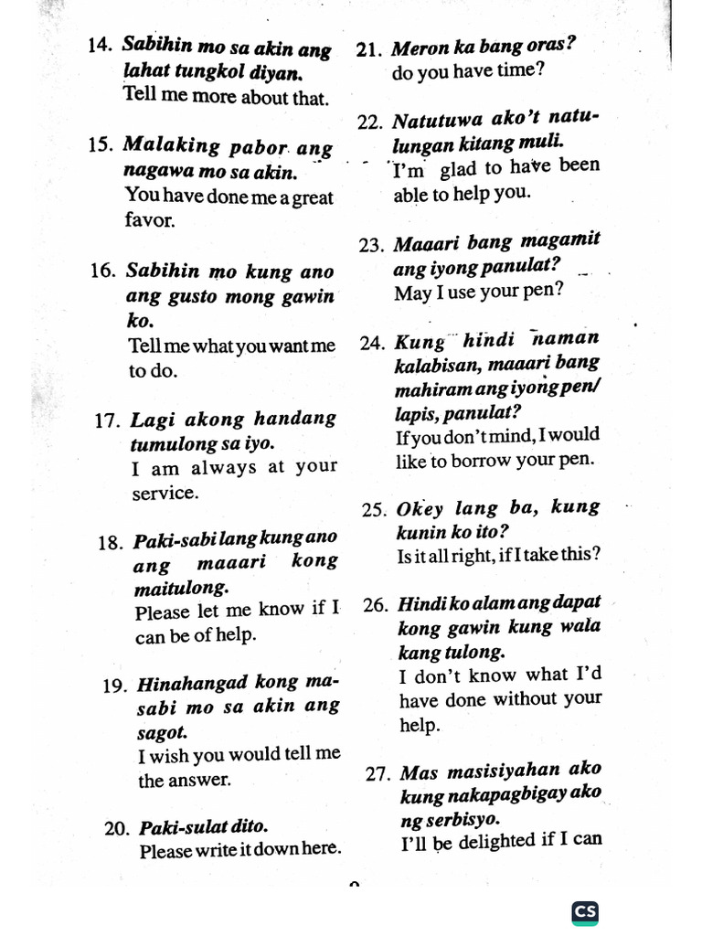 Practical Conversation(Filipino-English)1 | PDF
