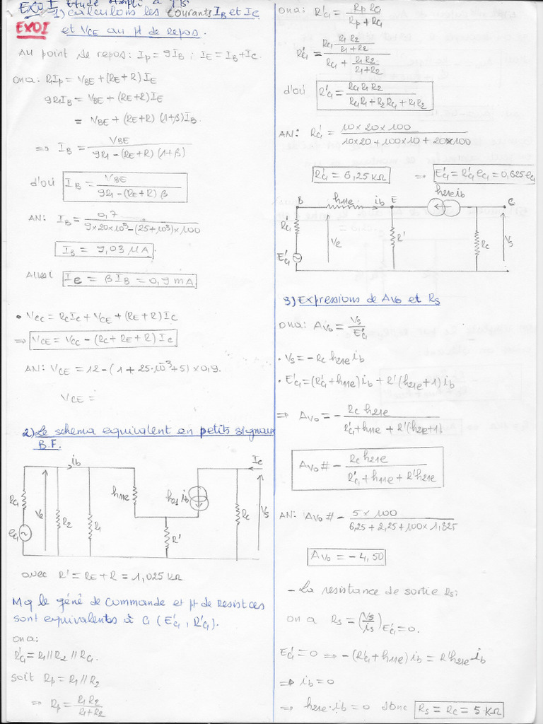 TD4 Amplificateurs À TB - Correction | PDF