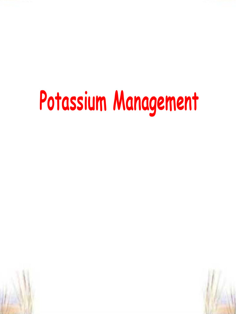 Potassium Management Guide | PDF | Soil | Potassium