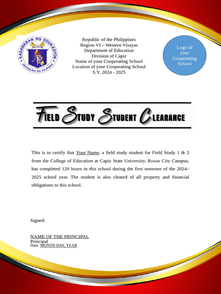 Clearance Template | PDF