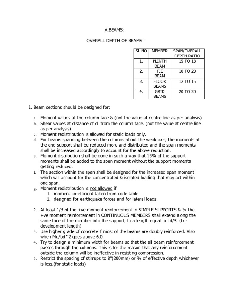 RCC Design Tips | Download Free PDF | Truss | Beam (Structure)