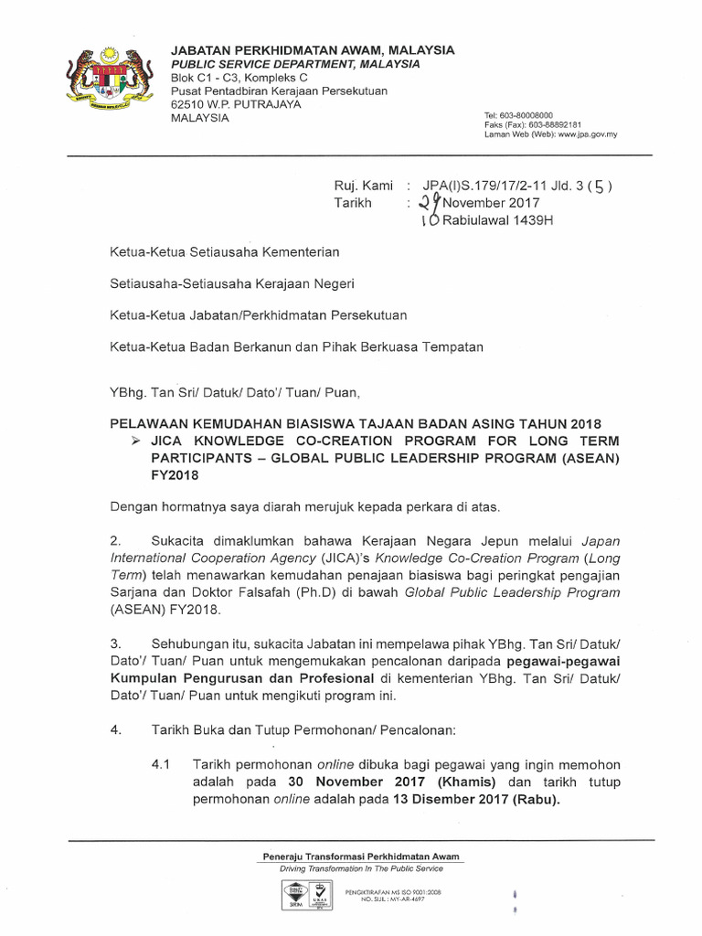 2.surat Pelawaan Jica Jpa | PDF