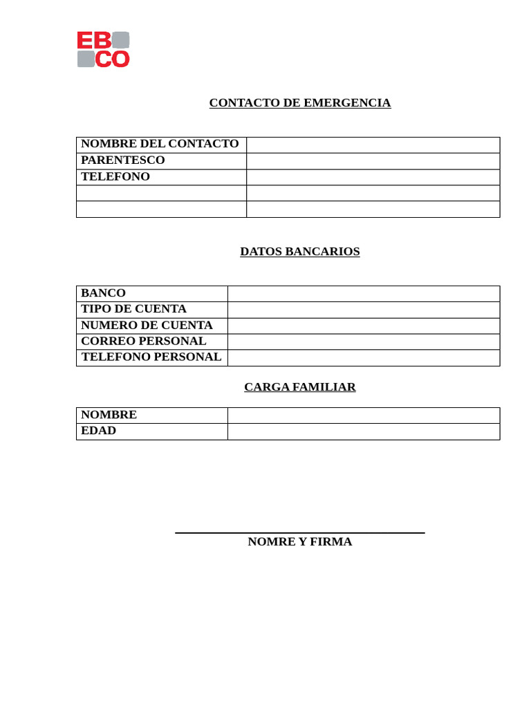 Contacto de Emergencia | PDF