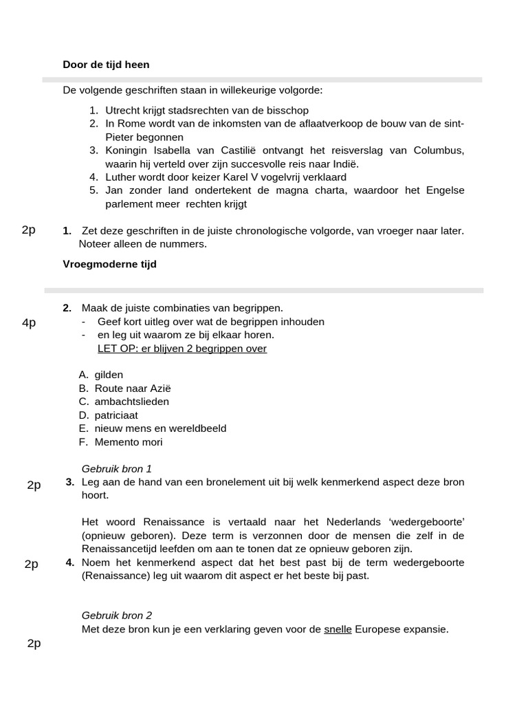 Oefentoets HAvo 4 | PDF