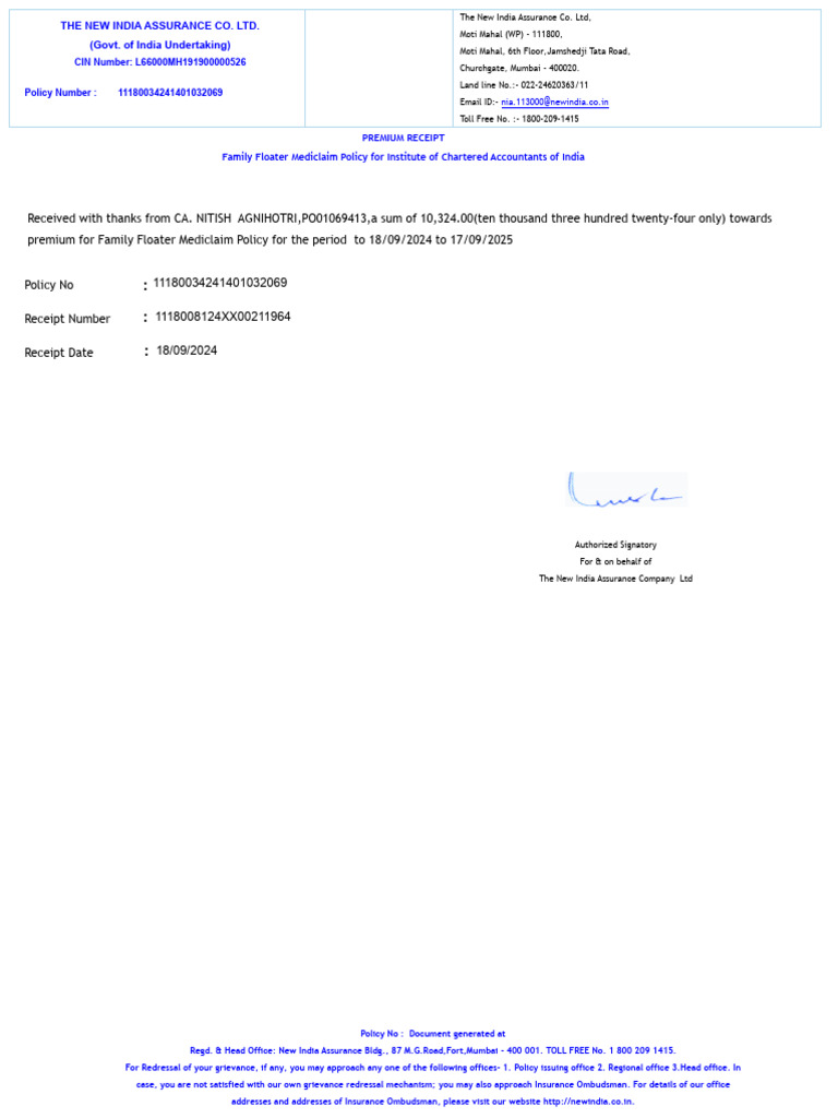 Party Policy Receipt (1) | PDF