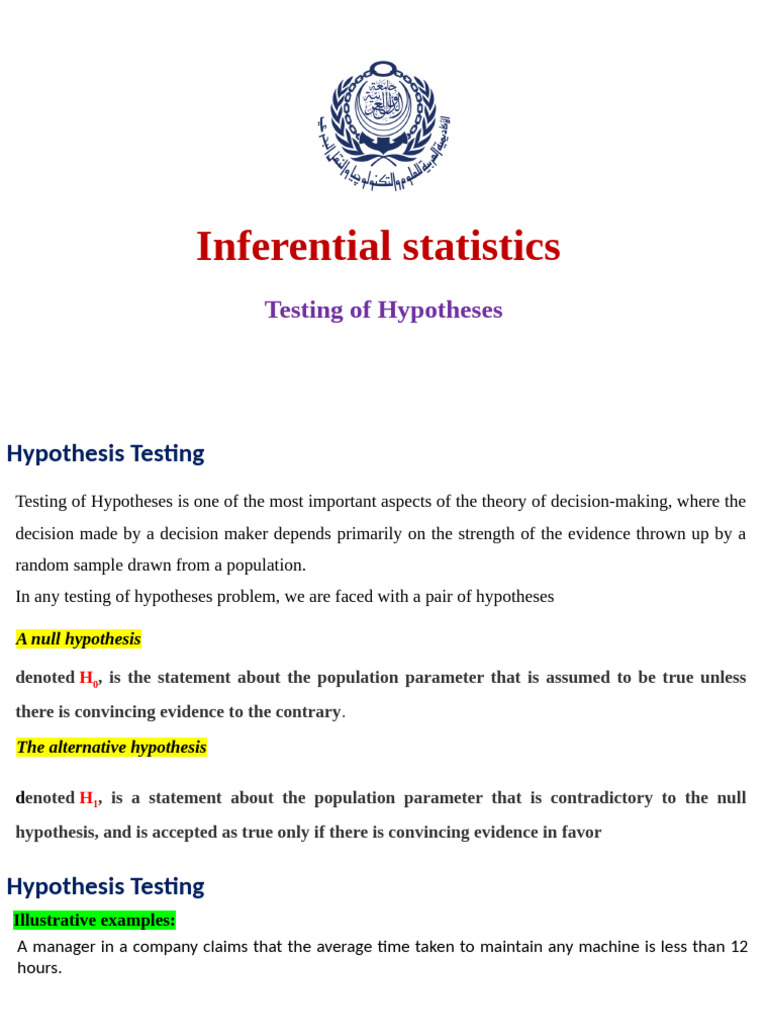 Hypothesis Testing Procedures Explained | PDF | Statistical Hypothesis ...