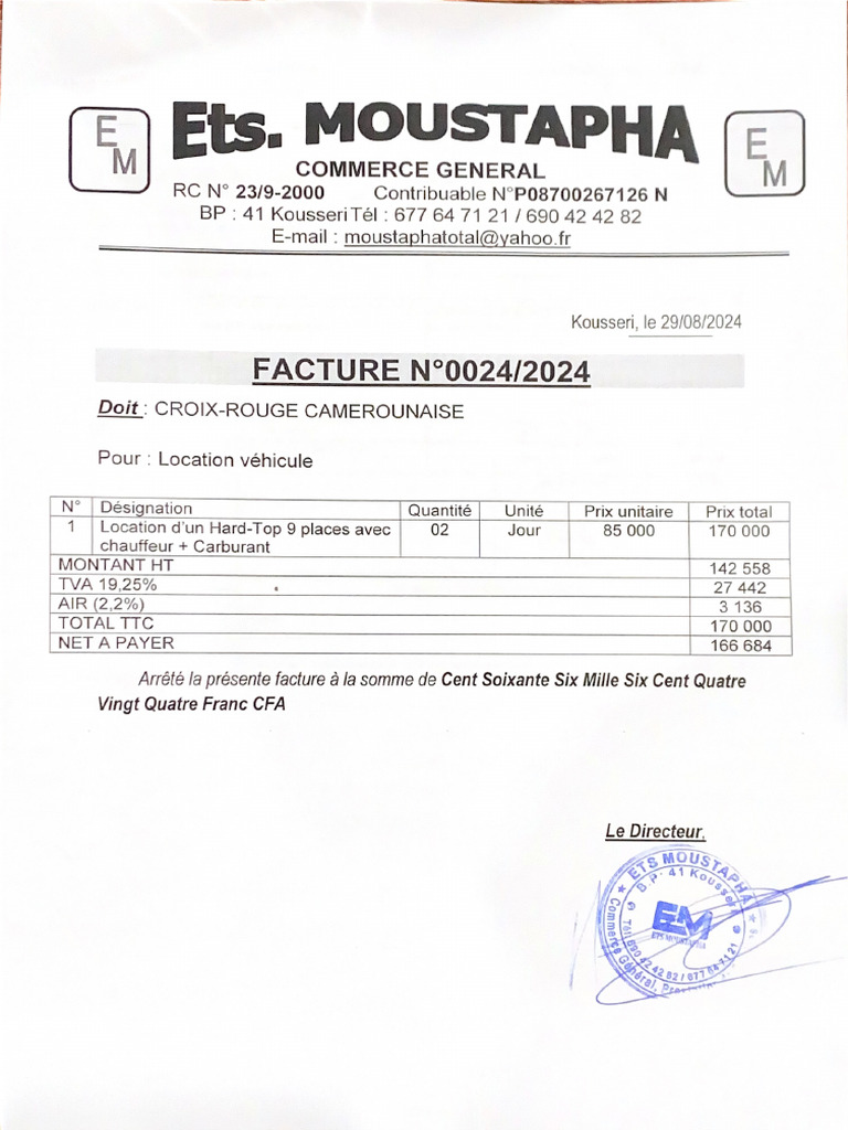 Bc+facture Loc VHL Kri | PDF