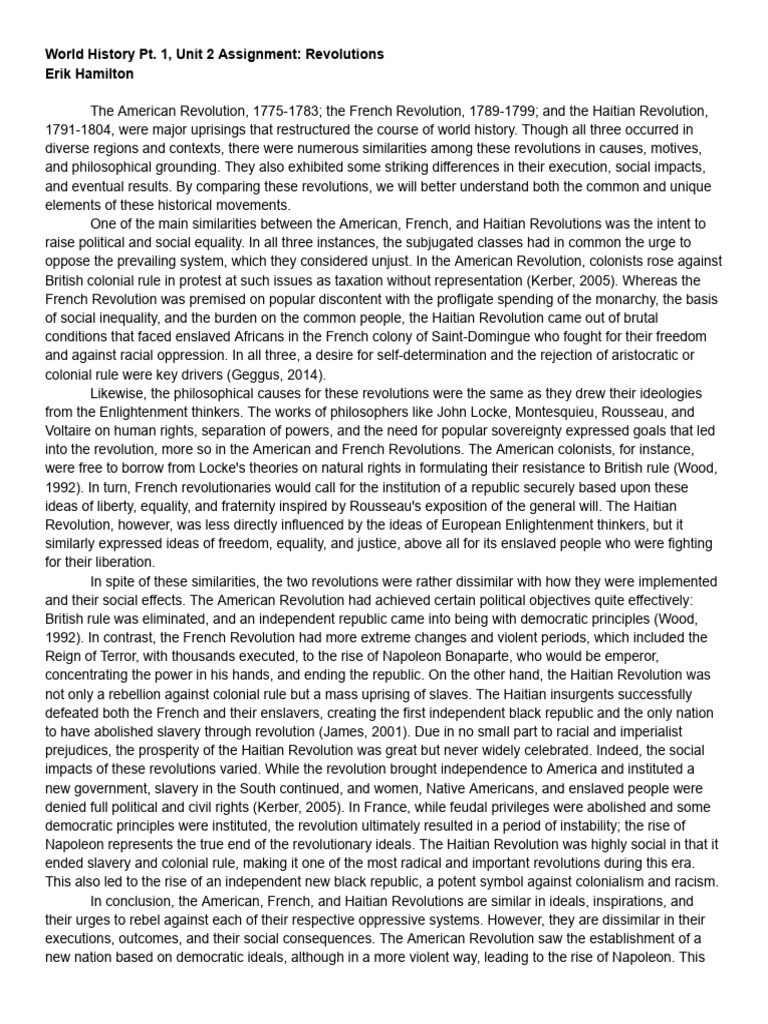 Comparative Analysis of Major Revolutions | PDF | French Revolution ...