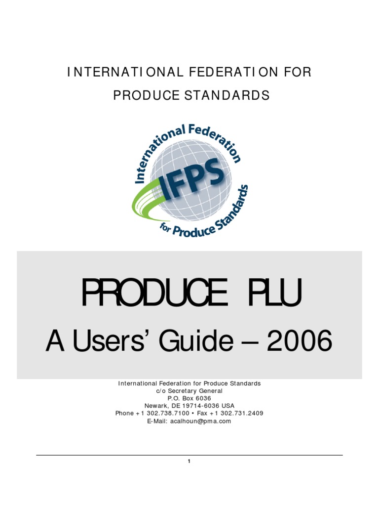 IFPS-Plu Codes Users Guide | PDF | Retail | Point Of Sale