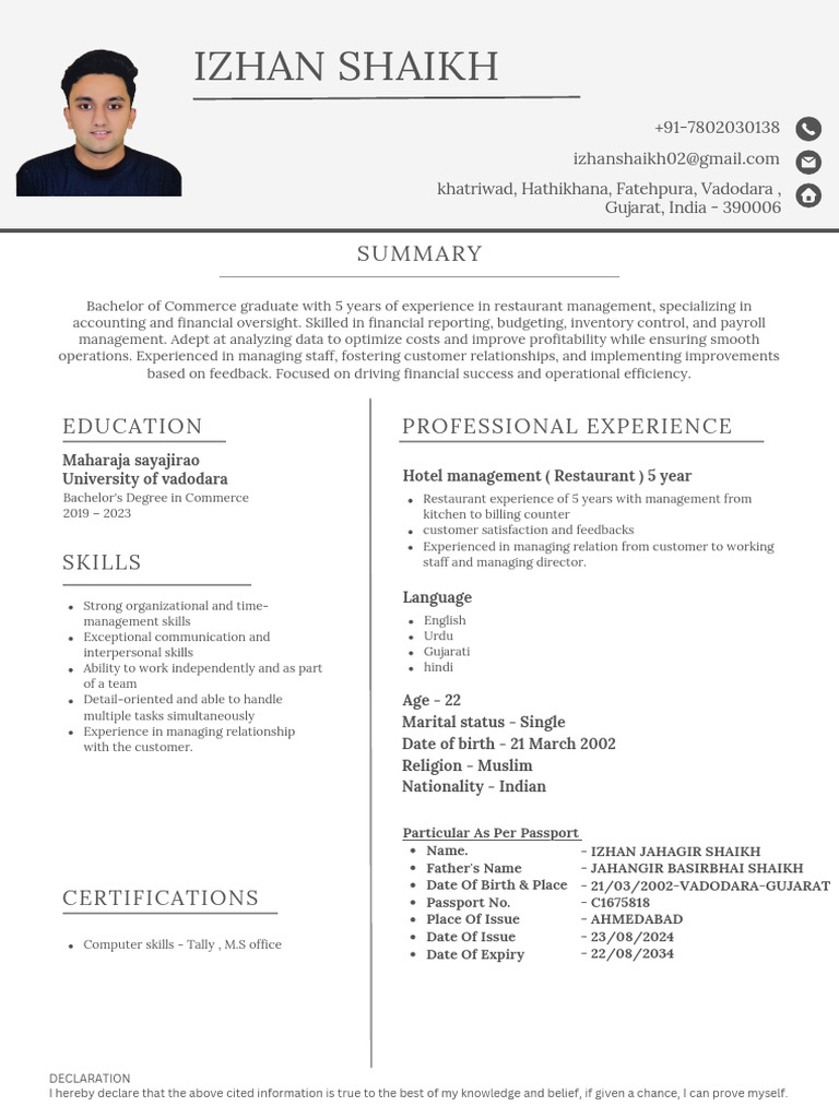 Gray and White Simple Clean Resume_20250116_212035_0000 | PDF | Business