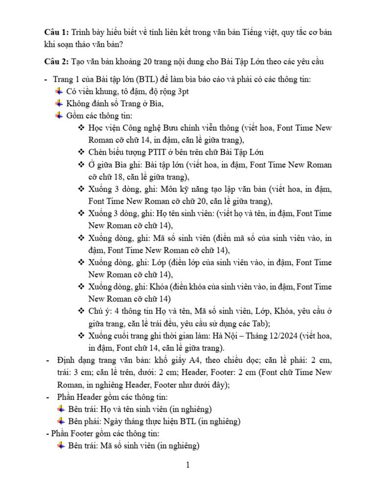 Bai Tap Lon TLVB (v2) | PDF