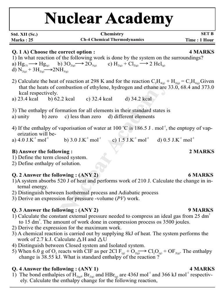 04 Chemical Thermodynamics | PDF | Enthalpy | Thermodynamics