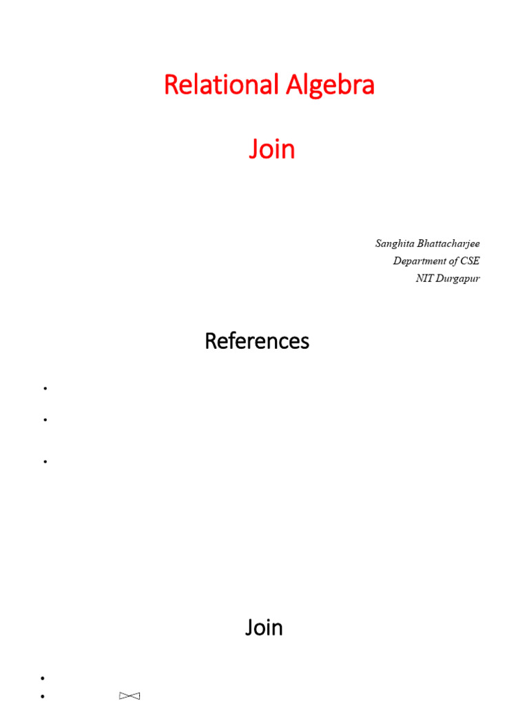 Relational algebra - Join | PDF | Relational Model | Data Management Software