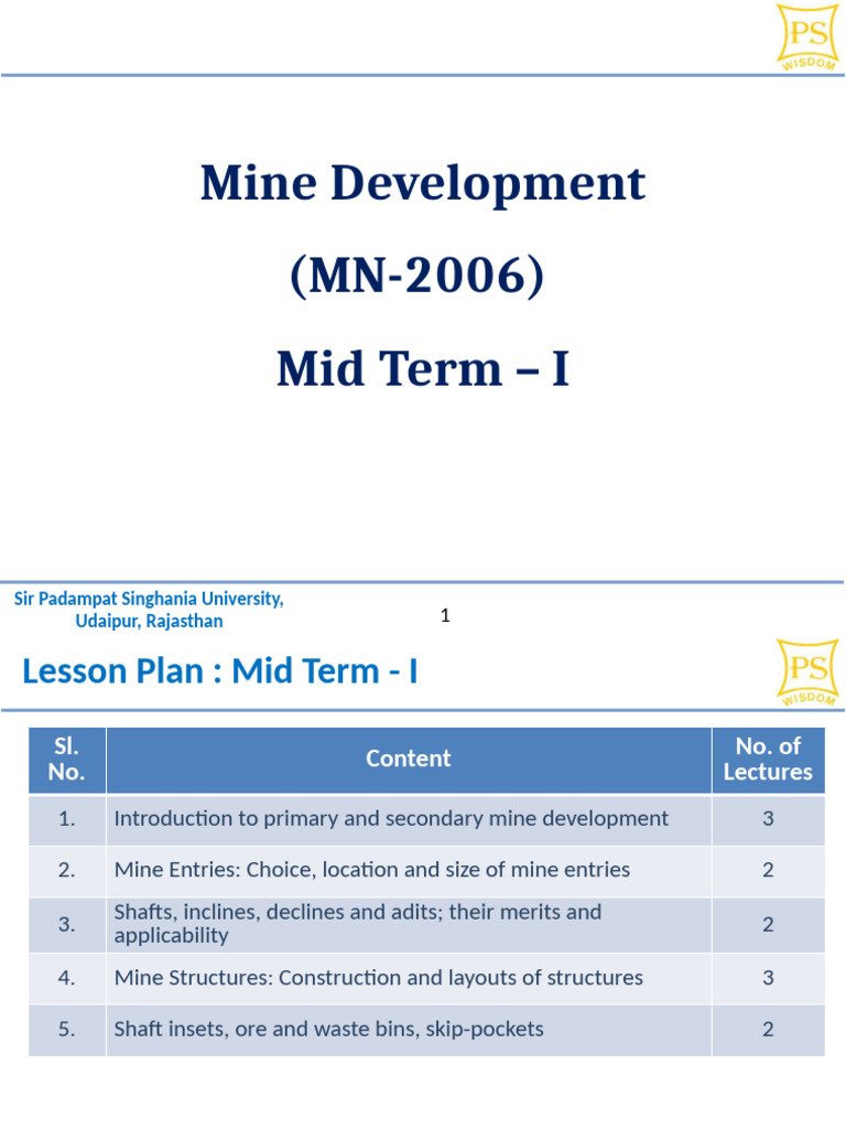 Mine Development Overview and Techniques | PDF | Mining
