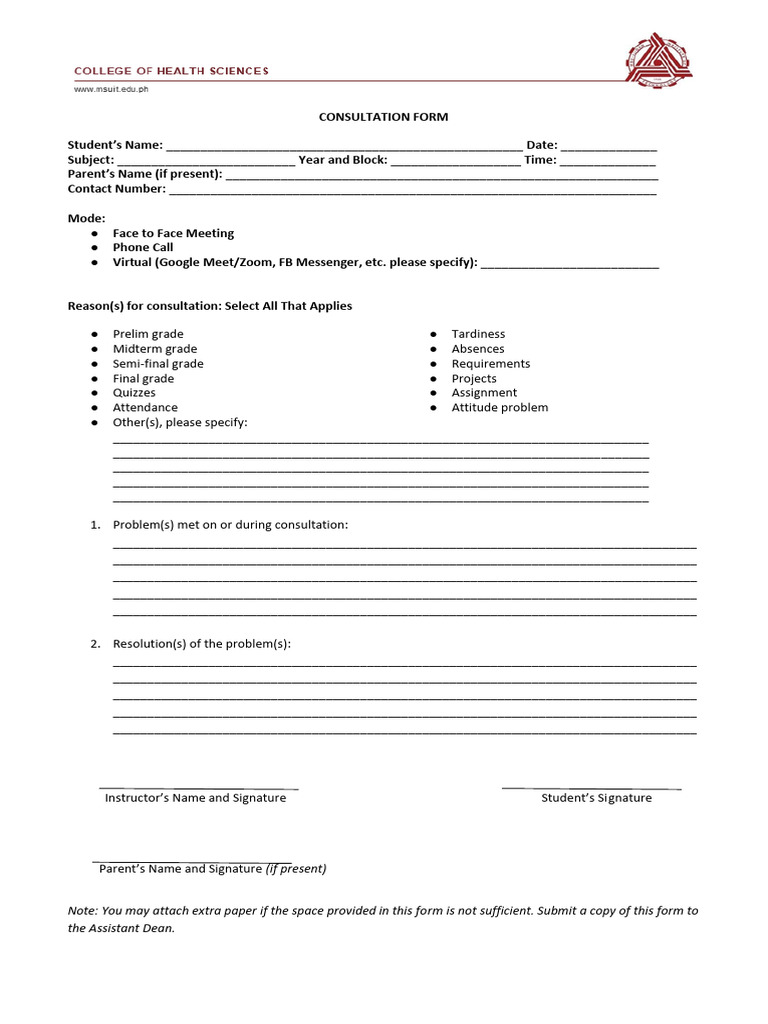 Consultation Form 2022 | PDF