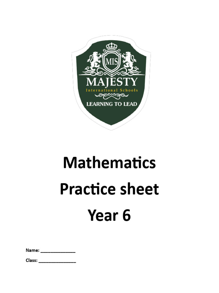 Mathematics Sheet For Term 1 | PDF