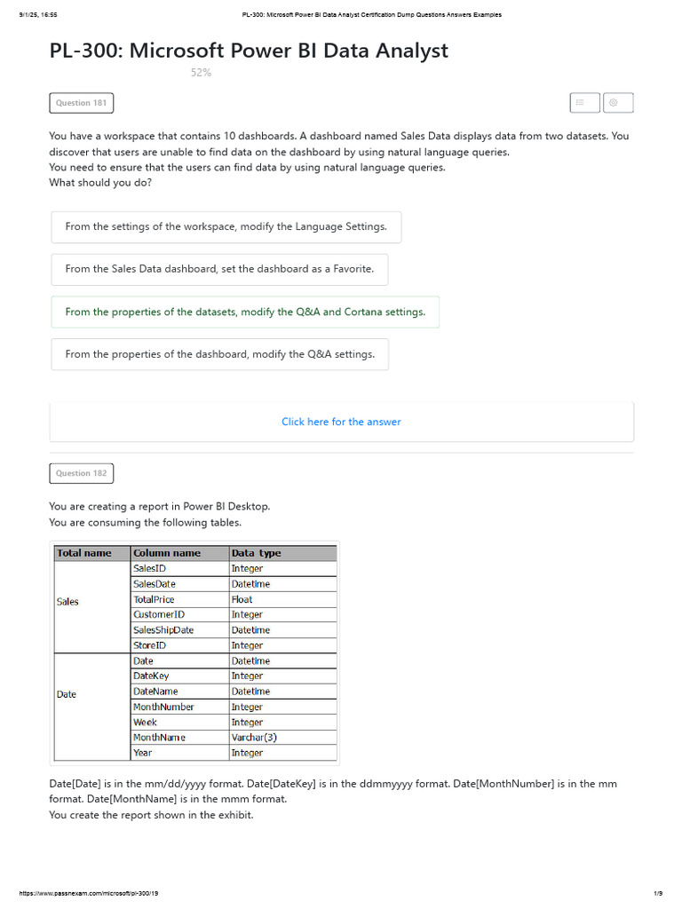 P19-A-PL-300 - Microsoft Power BI Data Analyst Certification Dump Questions Answers Examples ...