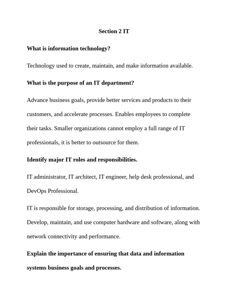 Section 2 IT | PDF | Cloud Computing | Computer Network