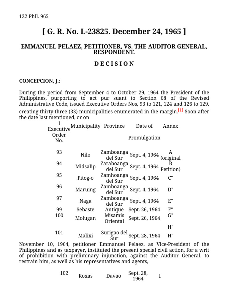 Pelaez vs. Auditor General | PDF | Repeal | American Government