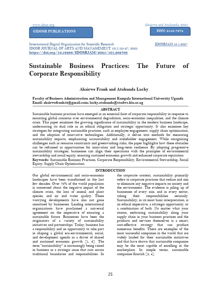Sustainable Business Practices Overview | PDF | Sustainability ...