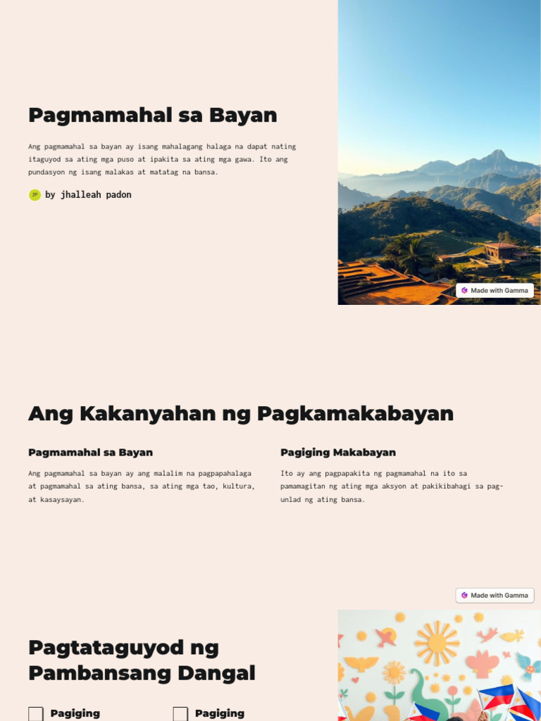 Pagmamahal Sa Bayan | PDF